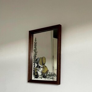 Vintage Sarah Kay Wall Mirror in Wooden Frame, Holly Hobbie Mirror Wall ...