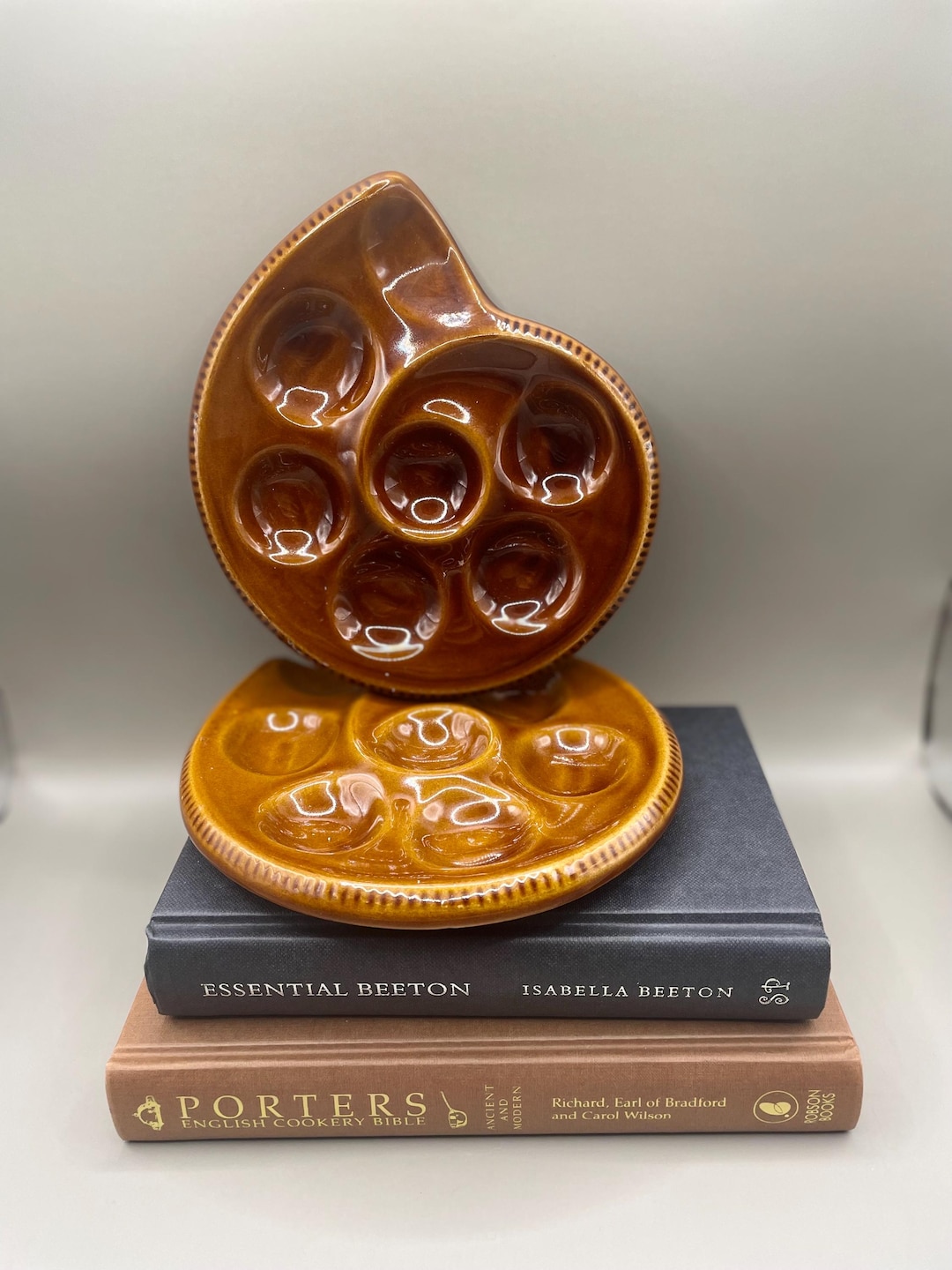 Vintage Escargot Plates - Brown Glaze Ceramic Dishes - Set of 2 - Etsy