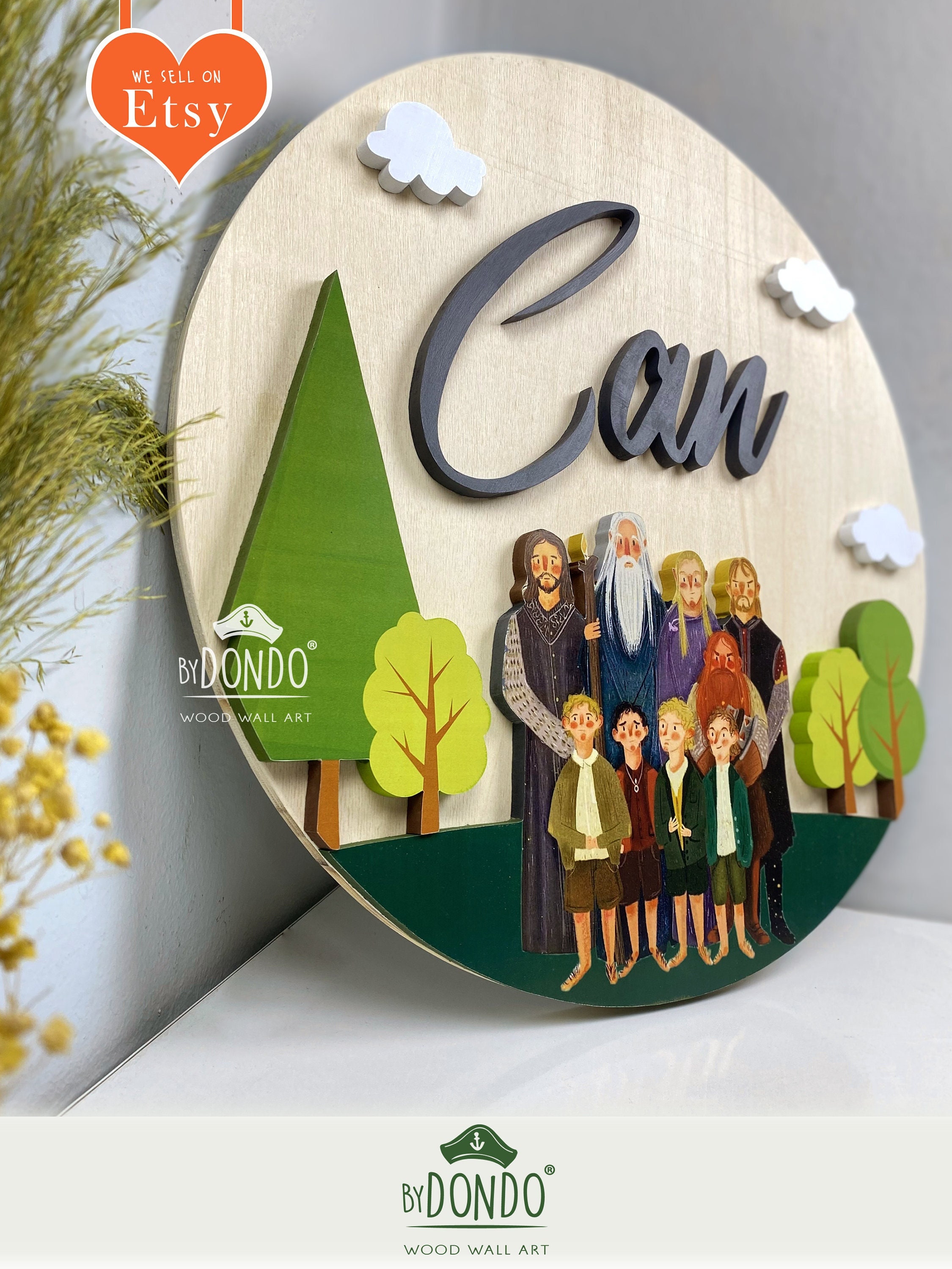 Lord of the Ring Wooden Wall Decor LOTR Name Sign Custom | Etsy