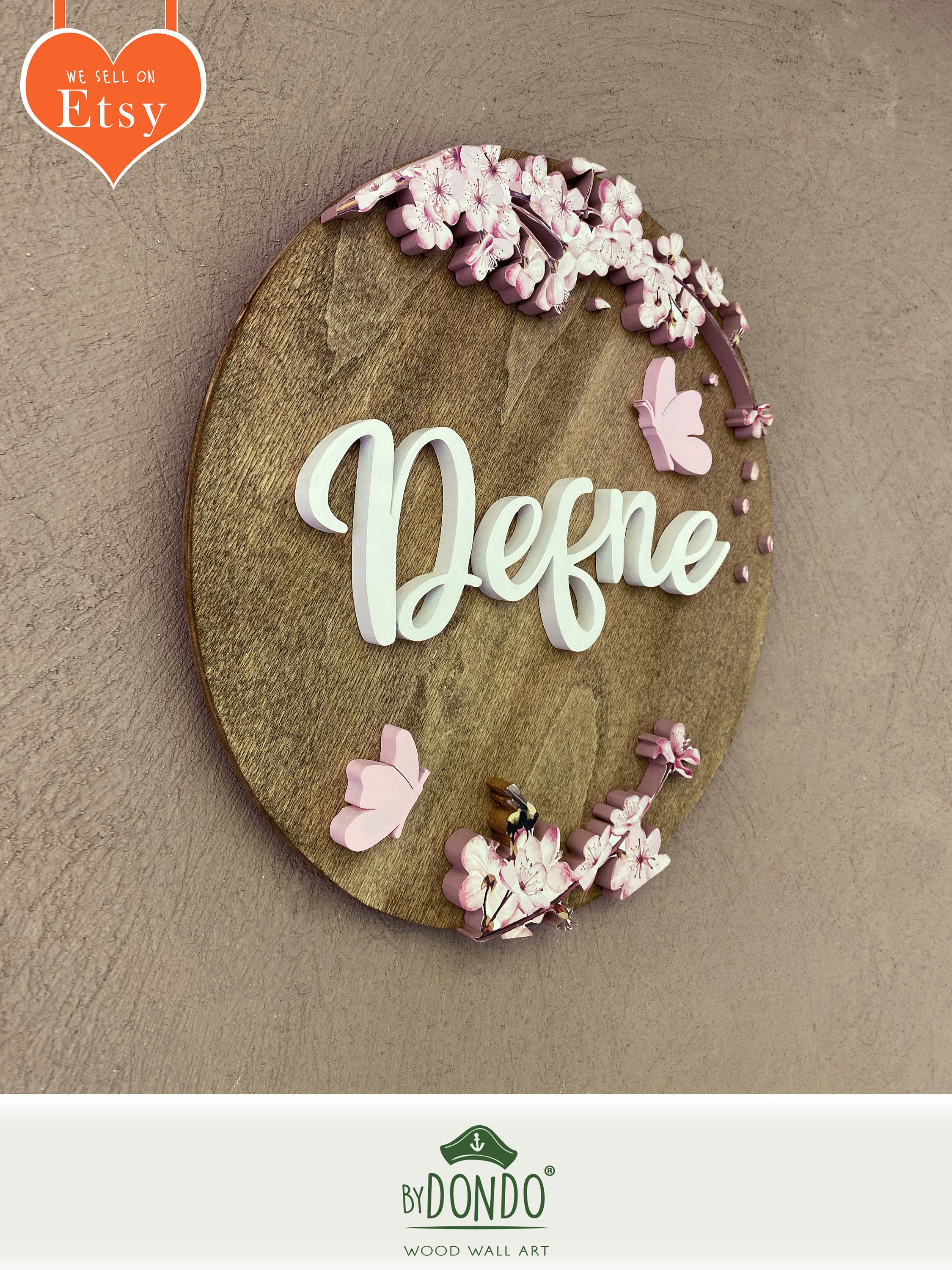 Nursery Name Sign Flowers Sign Custom Name Sign Kids Room - Etsy