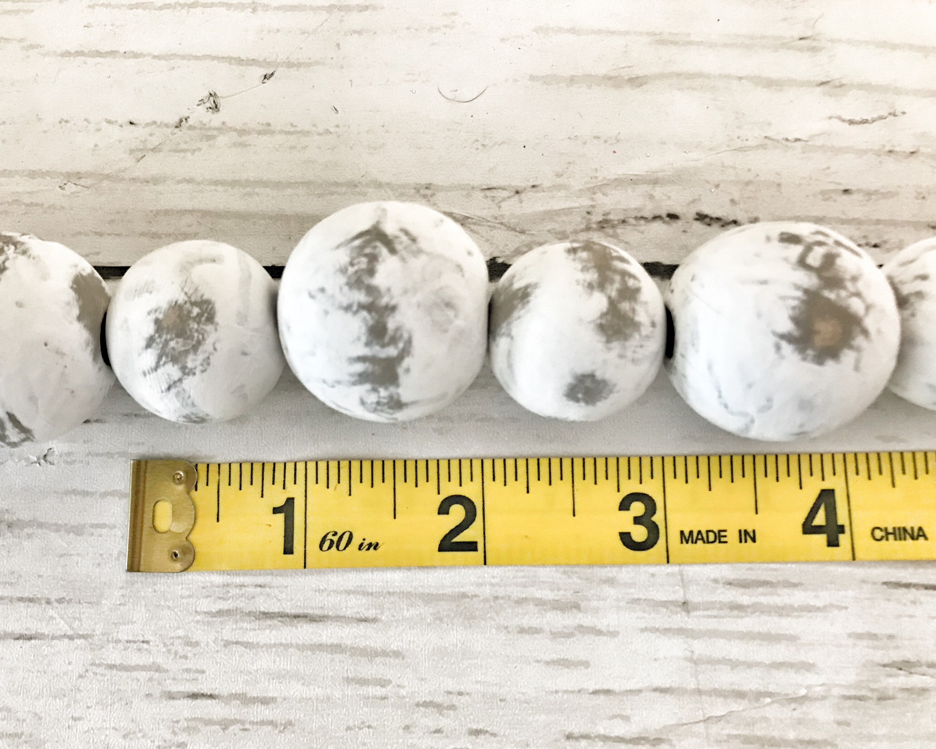 Wood bead garlanddistressed oversized wood beadschunky | Etsy