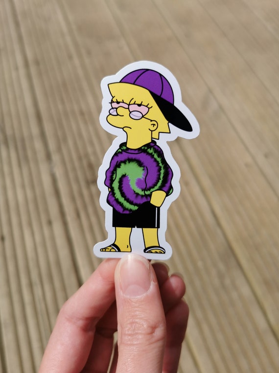 Lisa Simpson Sticker Tie Dye Vinyl Sticker Laptop | Etsy