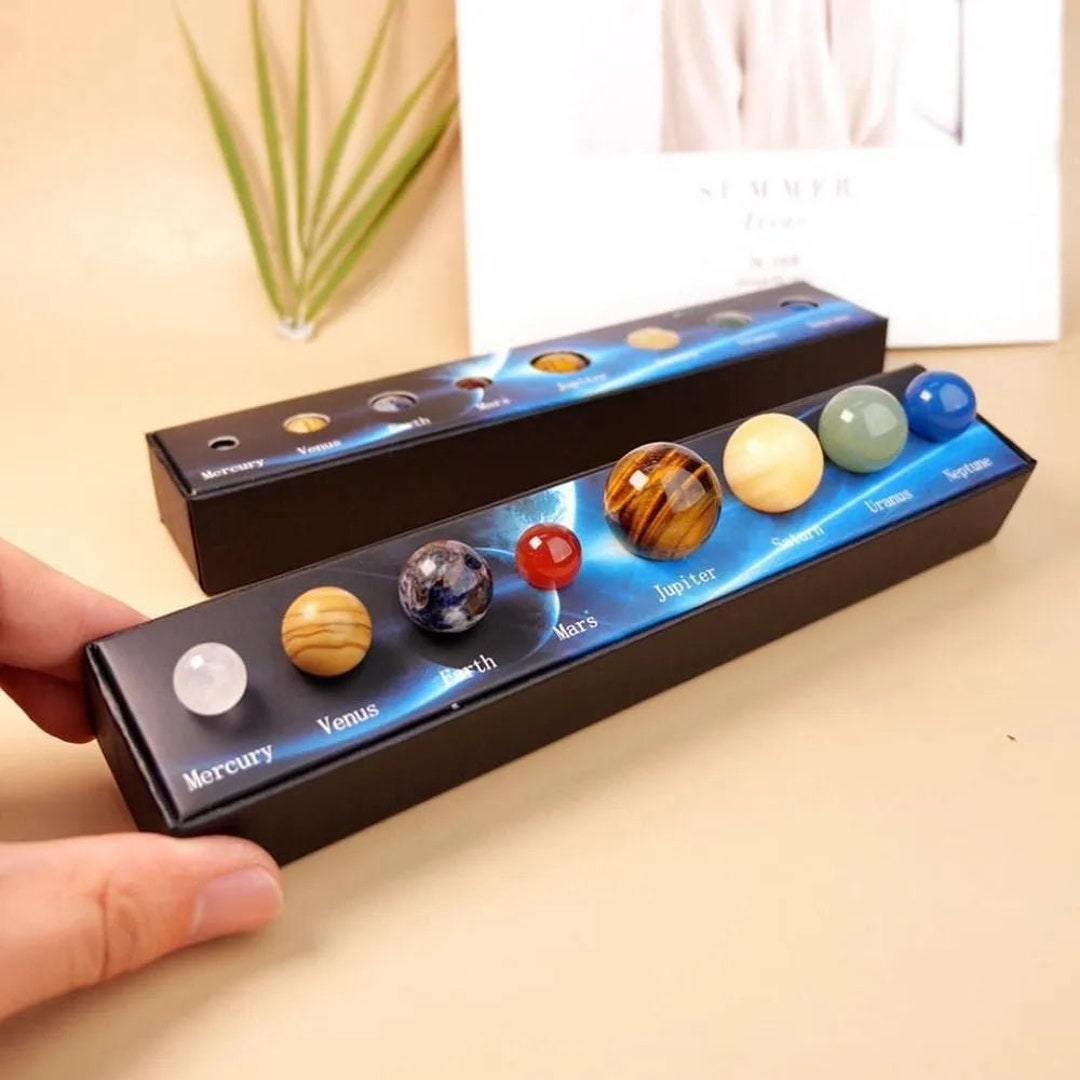 Natural Crystal 8 9 Planets Ball Solar Sun System Rock Quartz Stones ...