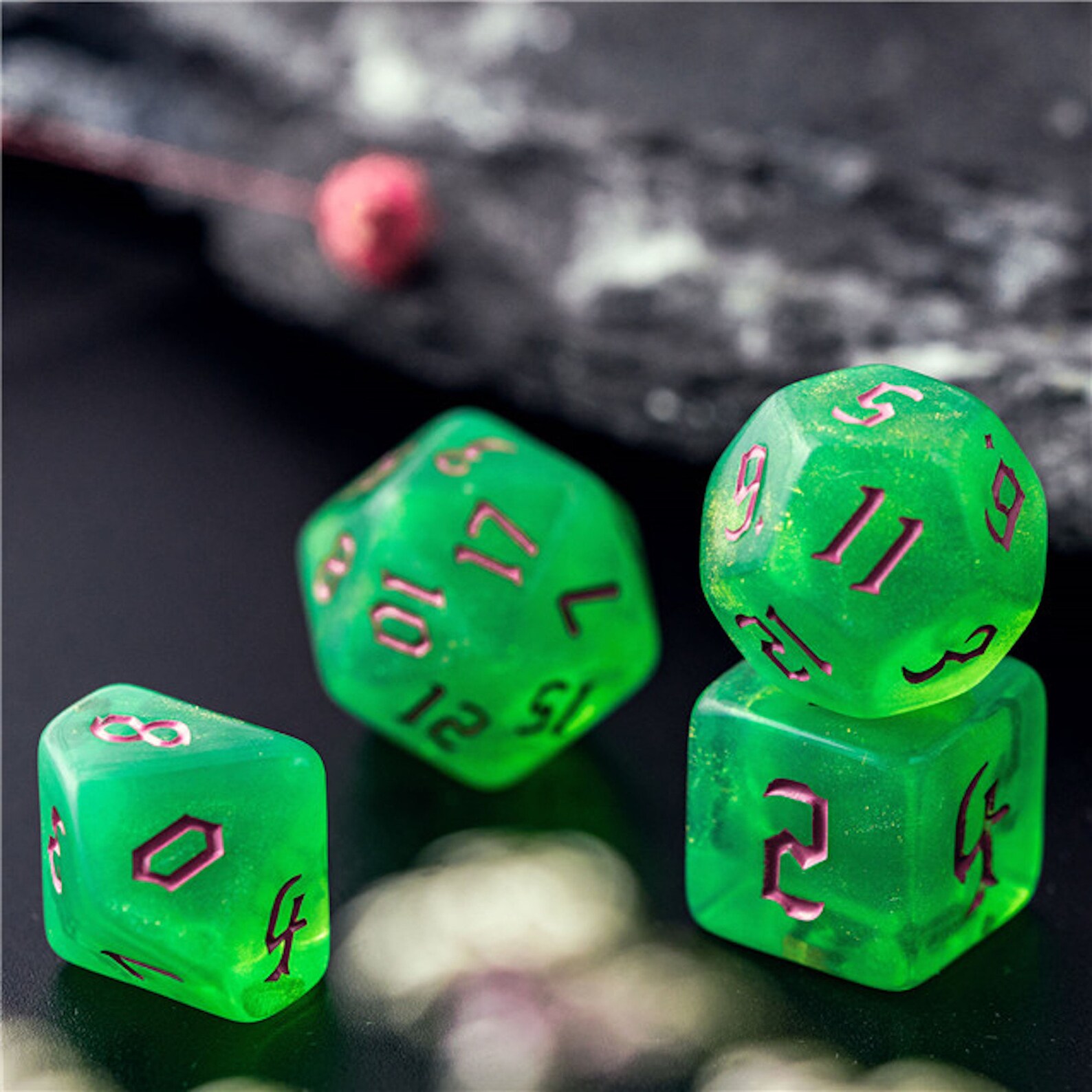 Green Eyed Monster Dice Green Dice Glitter Dice Slime - Etsy UK