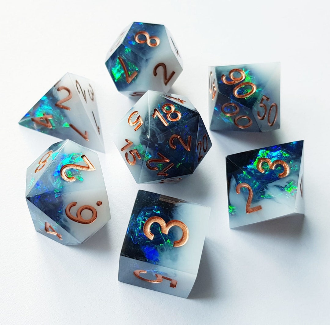 Aurora Snowcap Sharp Edge Dice Snow Dice Holo Foil Dice Holographic ...
