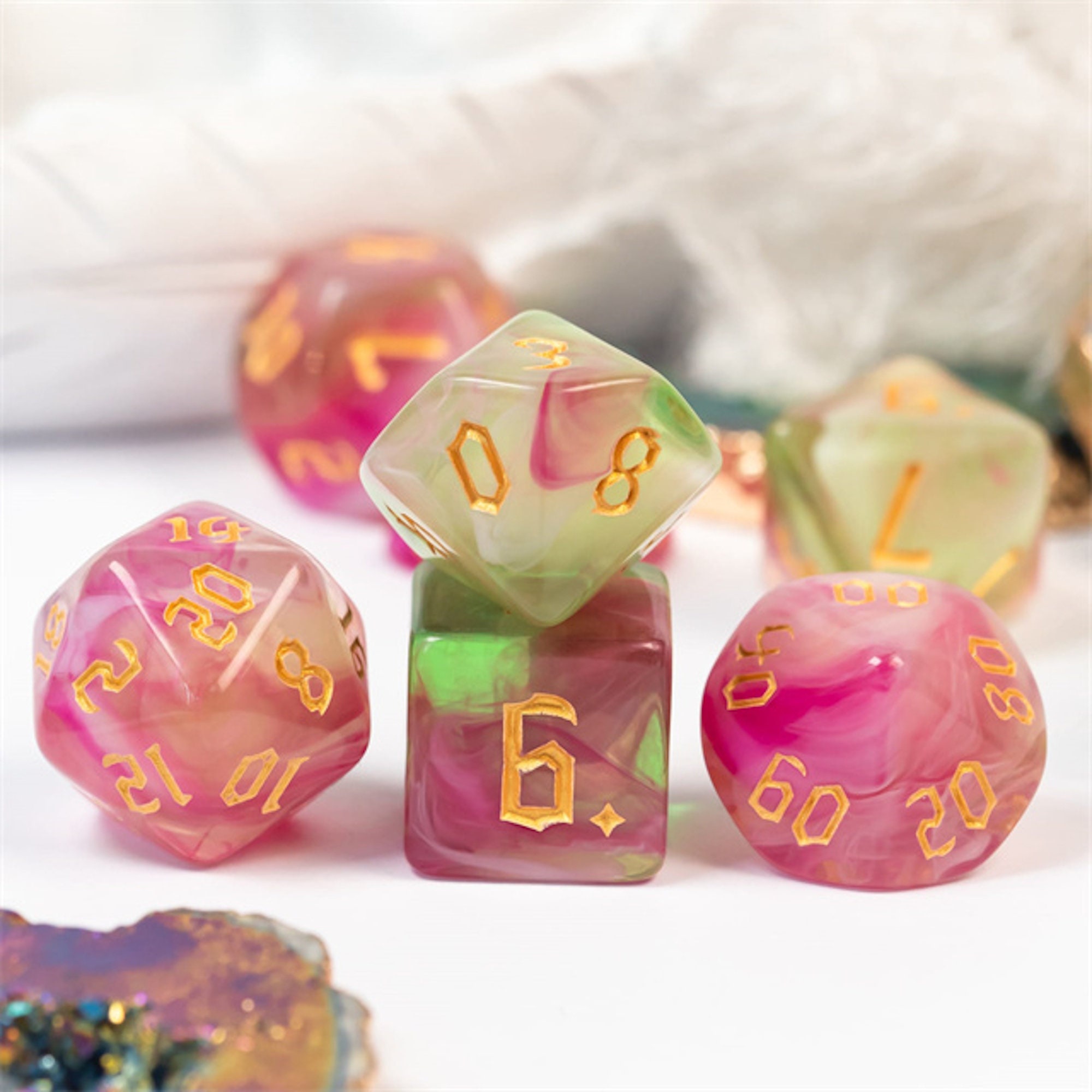 Enchanted Glade Dice Rose Dice Flower Dice Pink Dice - Etsy