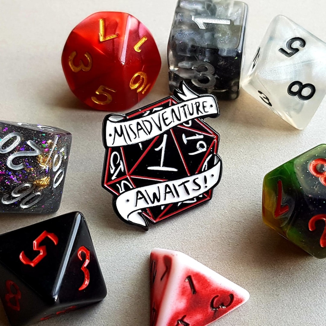 Misadventure Awaits Badge Dungeons and Dragons Pin Badge D&D Pin ...