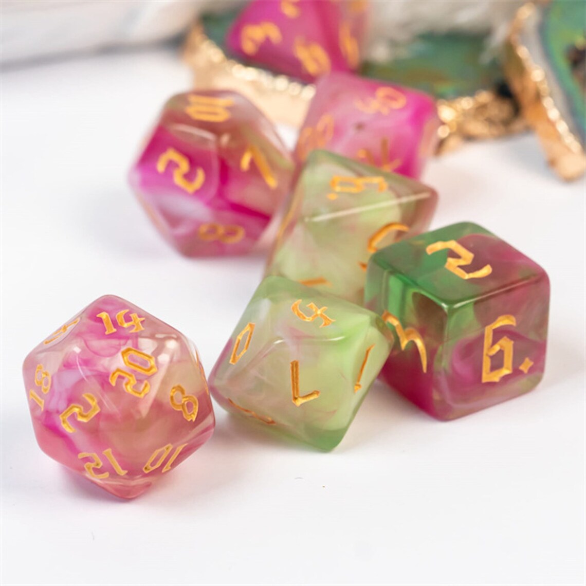 Enchanted Glade Dice Rose Dice Flower Dice Pink Dice - Etsy