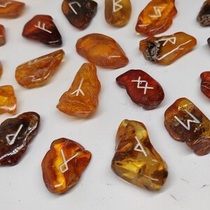 Amber Rune Set of 25 Pcs.runes of the Elder Futhark.viking Runes. - Etsy