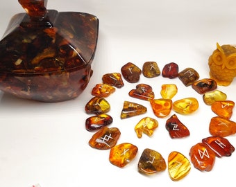 Amber Rune Set of 25 Pcs.runes of the Elder Futhark.viking - Etsy
