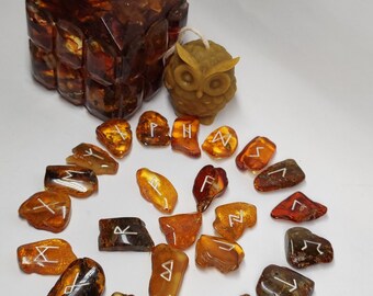 Amber Rune Set of 25 Pcs.runes of the Elder Futhark.viking - Etsy