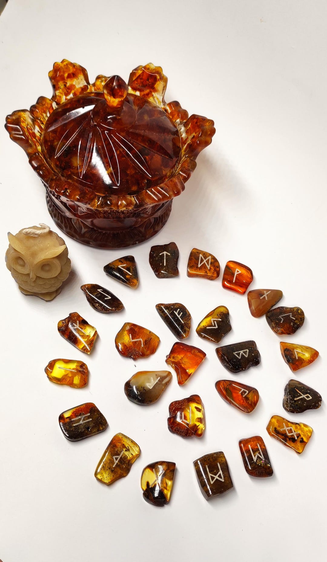 Genuine Amber Rune Set of 25 Pcs.runes of the Elder Futhark. - Etsy