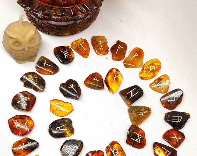 33 Anglo-saxon Runes- Amber Rune Set – Unique Baltic Amber Divination ...