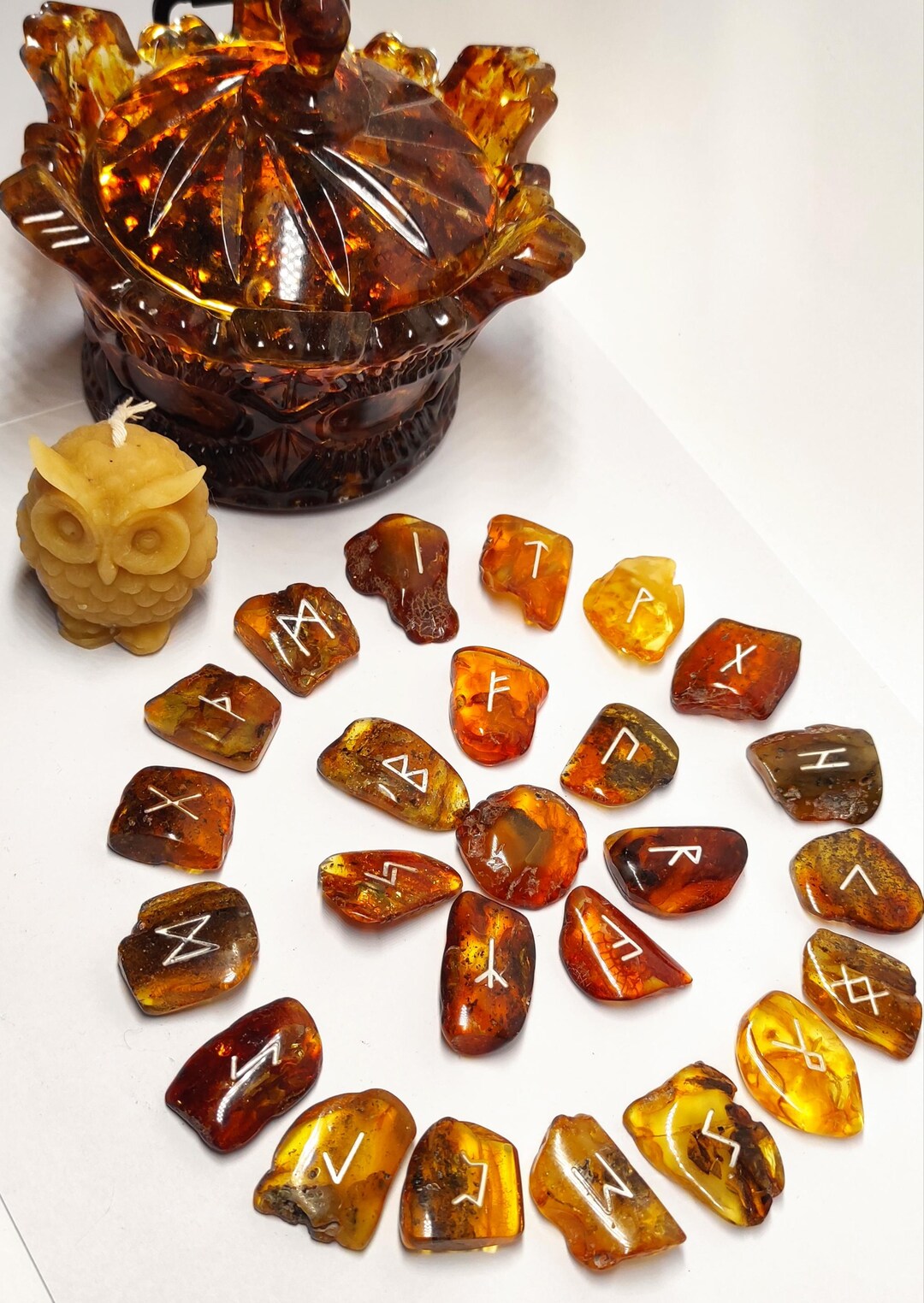 Genuine Amber Rune Set of 25 Pcs.runes of the Elder Futhark. - Etsy