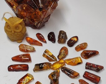 Amber Rune Set of 25 Pcs.runes of the Elder Futhark. - Etsy