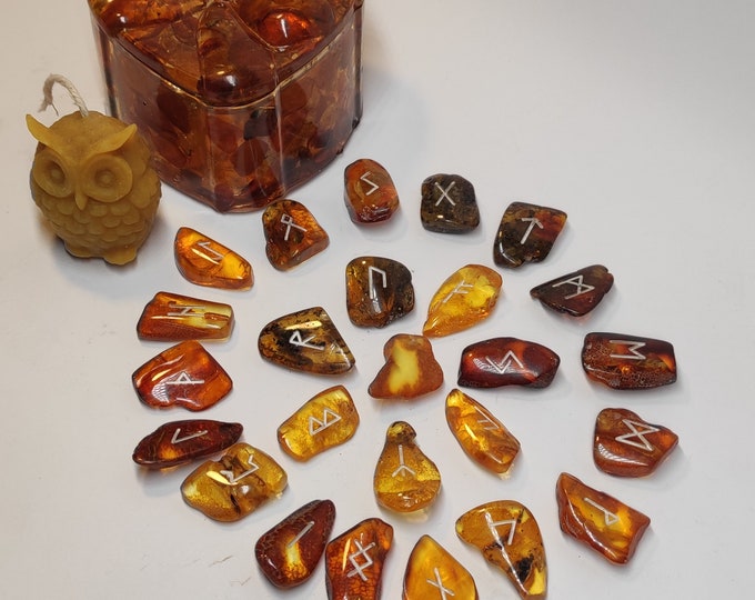 Amber Rune Set of 25 Pcs.runes of the Elder Futhark.viking Runes. - Etsy