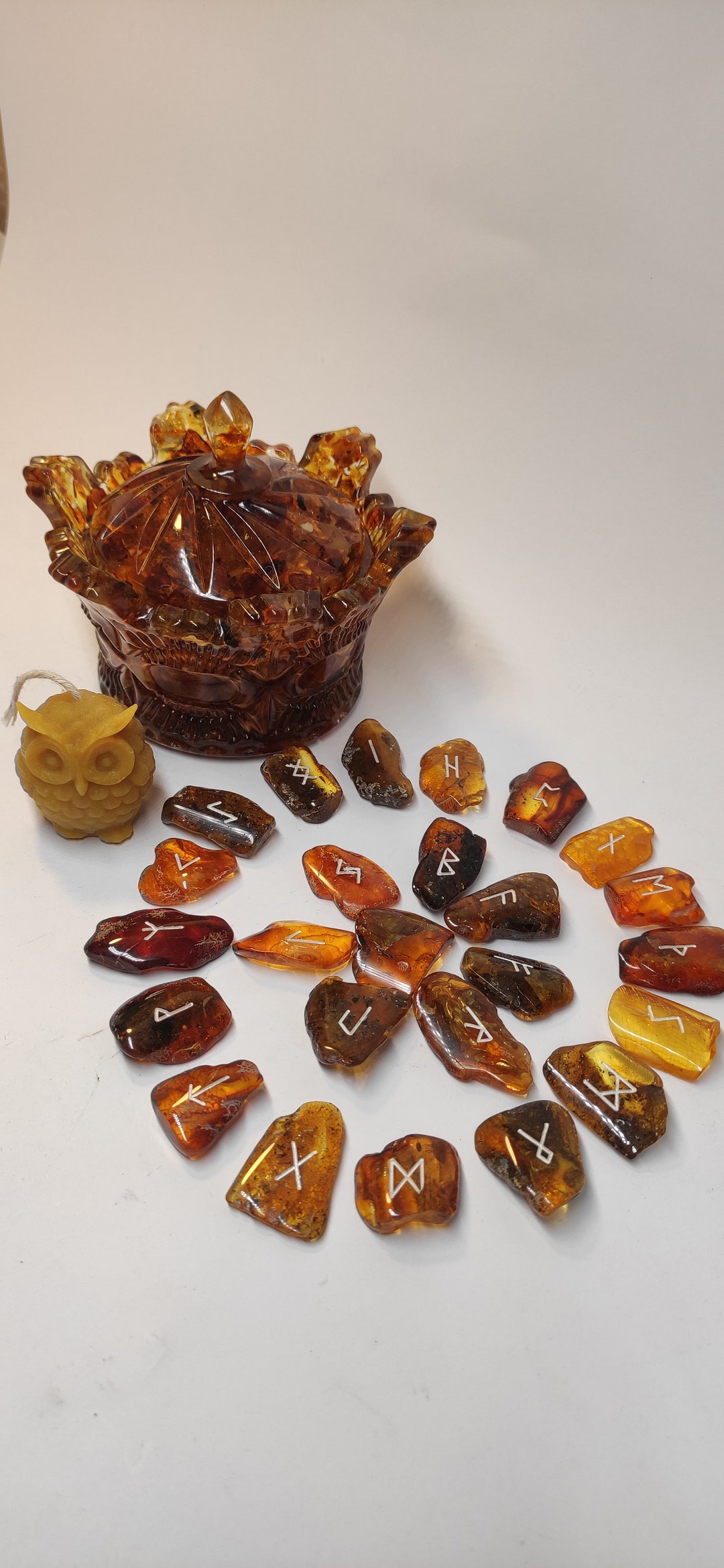Genuine Amber Rune Set of 25 Pcs.runes of the Elder Futhark. - Etsy
