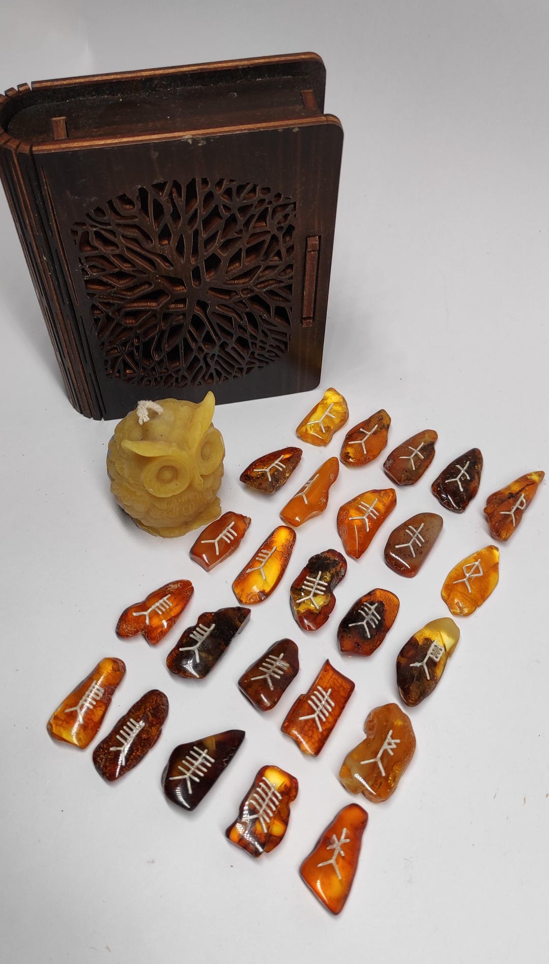 Amber Rune Set.ogham Amber Rune Set.set of Ogham Runes in an Amber Box ...
