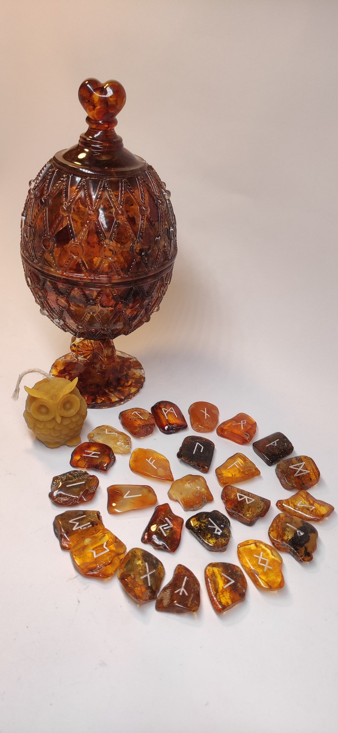 Amber Rune Set of 25 Pcs and Amber Egg Box - Etsy