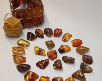 Amber Rune Set.ogham Amber Rune Set.set of Ogham Runes in an Amber Box ...