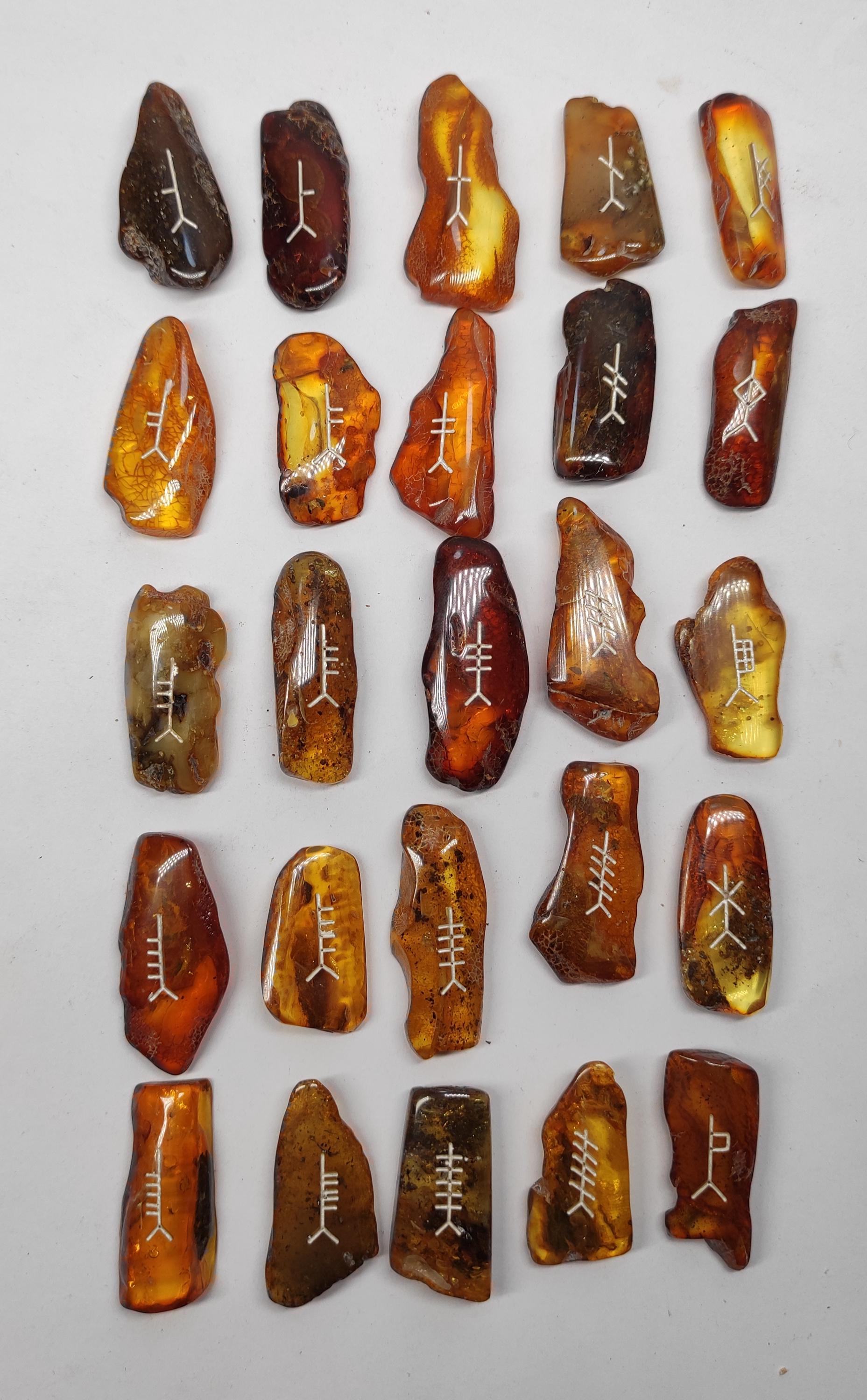 Amber Rune Set.ogham Amber Rune Set.set of Ogham Runes in an Amber Box ...