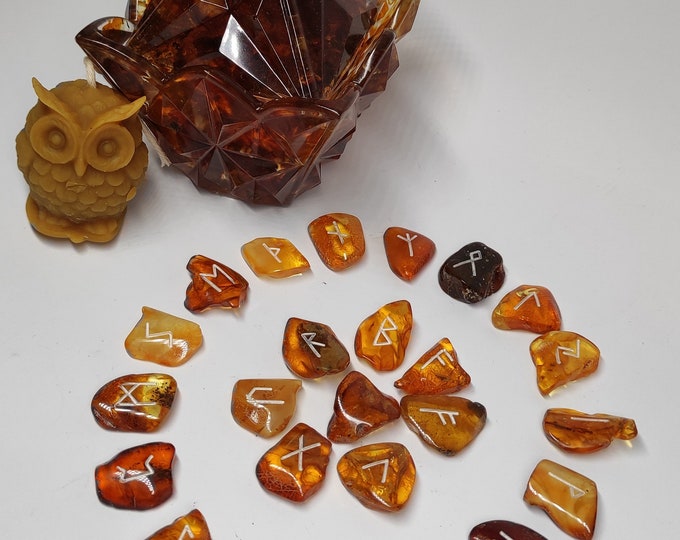 Amber Rune Set of 25 Pcs.runes of the Elder Futhark.viking Runes. - Etsy