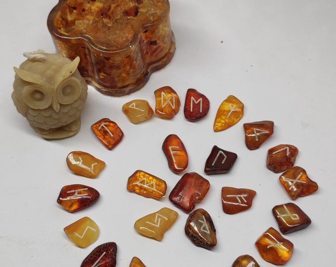 Amber Rune Set of 25 Pcs.runes of the Elder Futhark.viking Runes. - Etsy
