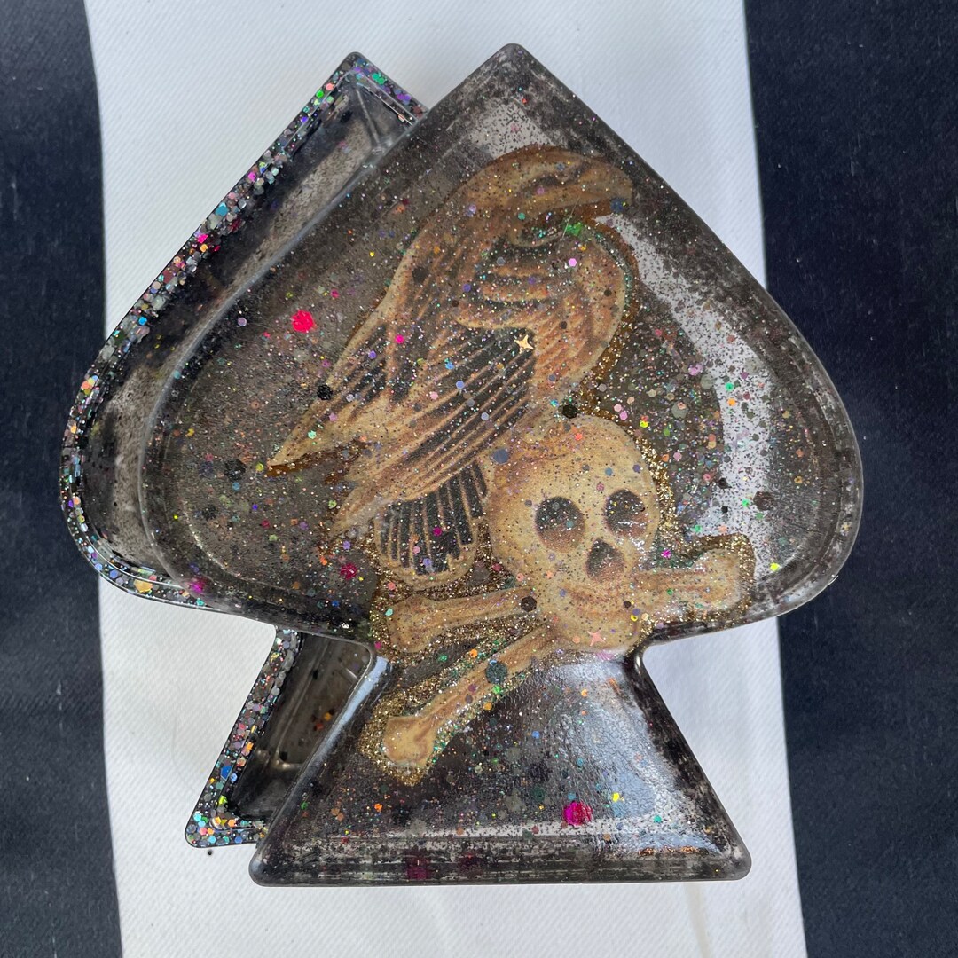 Spade’s a Spade Vulture N’ Butterfly Sparkly Resin Box - Etsy