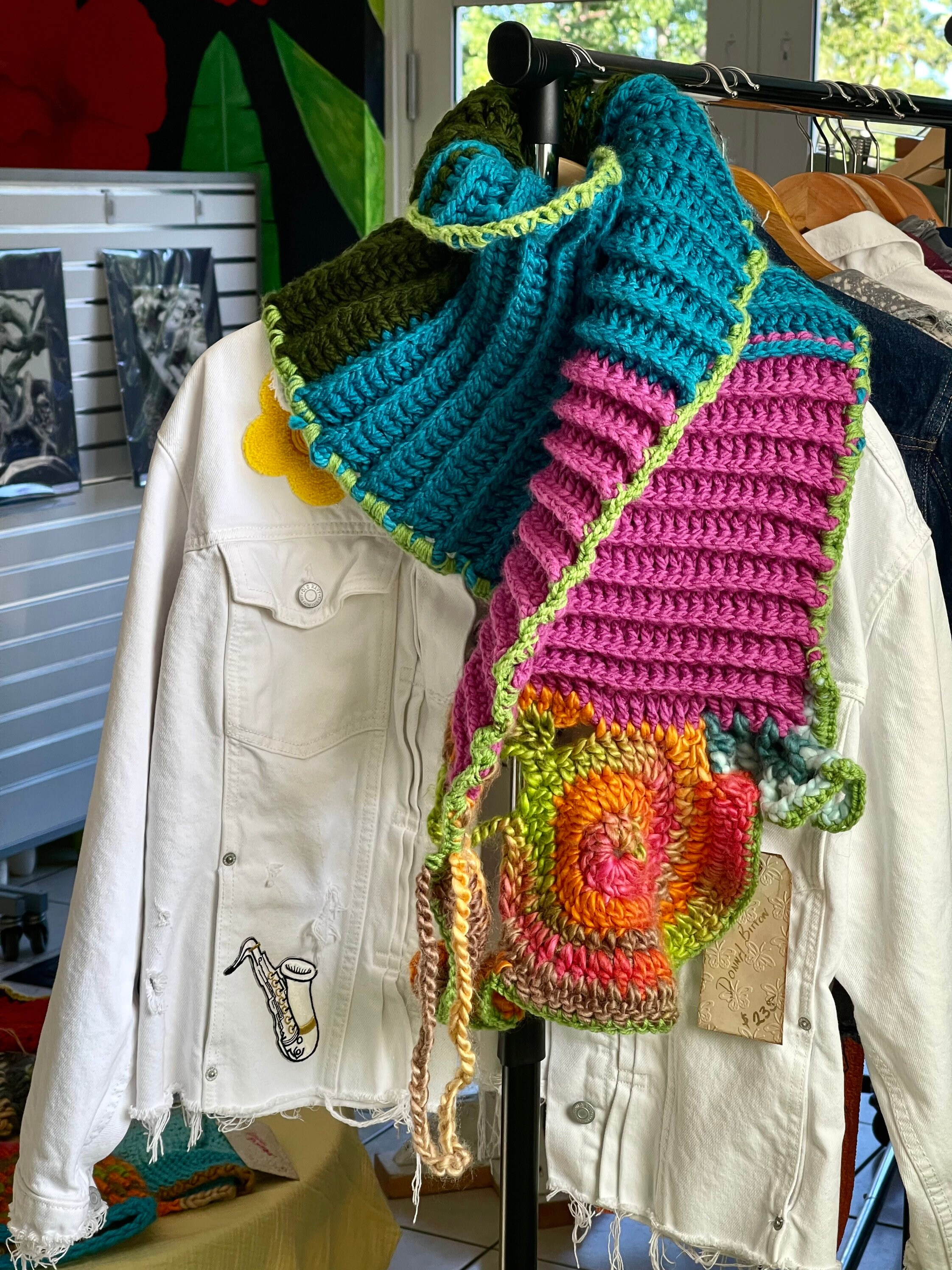 Freeform Crochet Scarf - Etsy