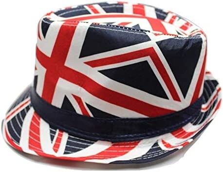 Fancy Union Jack UK Flag GB Design Trilby Hat Cap With Lining Band ...