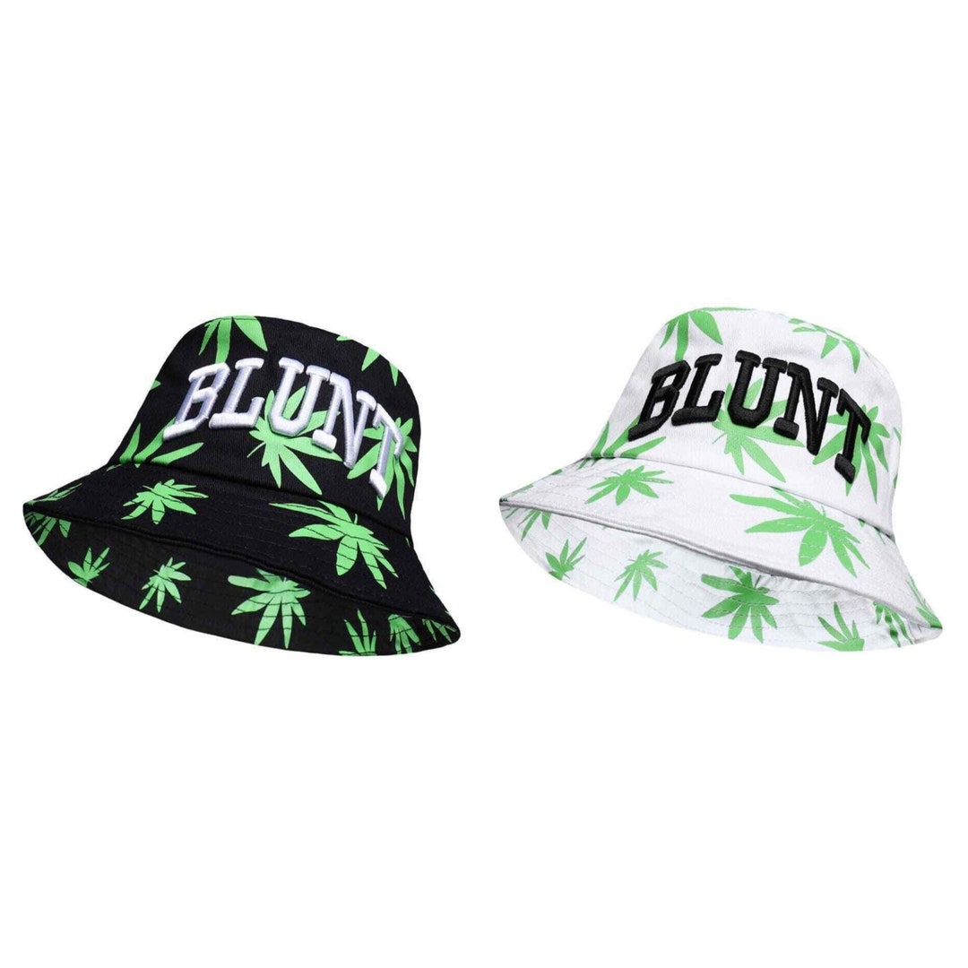 New Blunt Bucket Hat Leaf Weed Marijuana Cannabis Print Hat Unisex ...