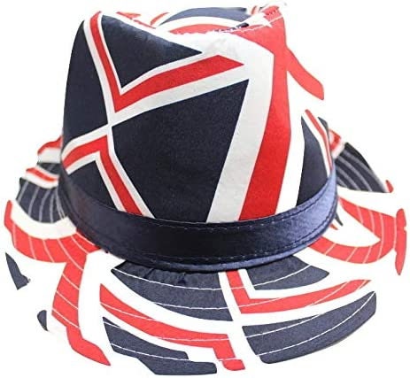 Fancy Union Jack UK Flag GB Design Trilby Hat Cap With Lining Band ...
