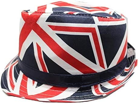 Fancy Union Jack UK Flag GB Design Trilby Hat Cap With Lining Band ...