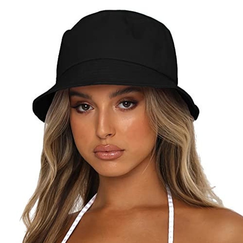 Plain Black Bucket Hat Unisex One Size - Etsy