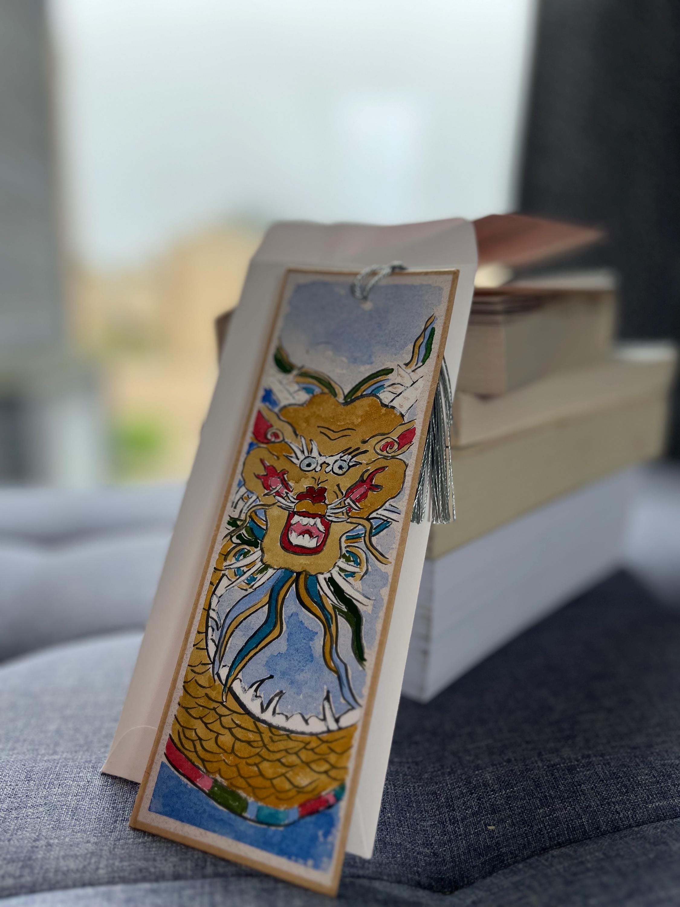 Chinese Dragon Hand-painted Bookmark - Etsy