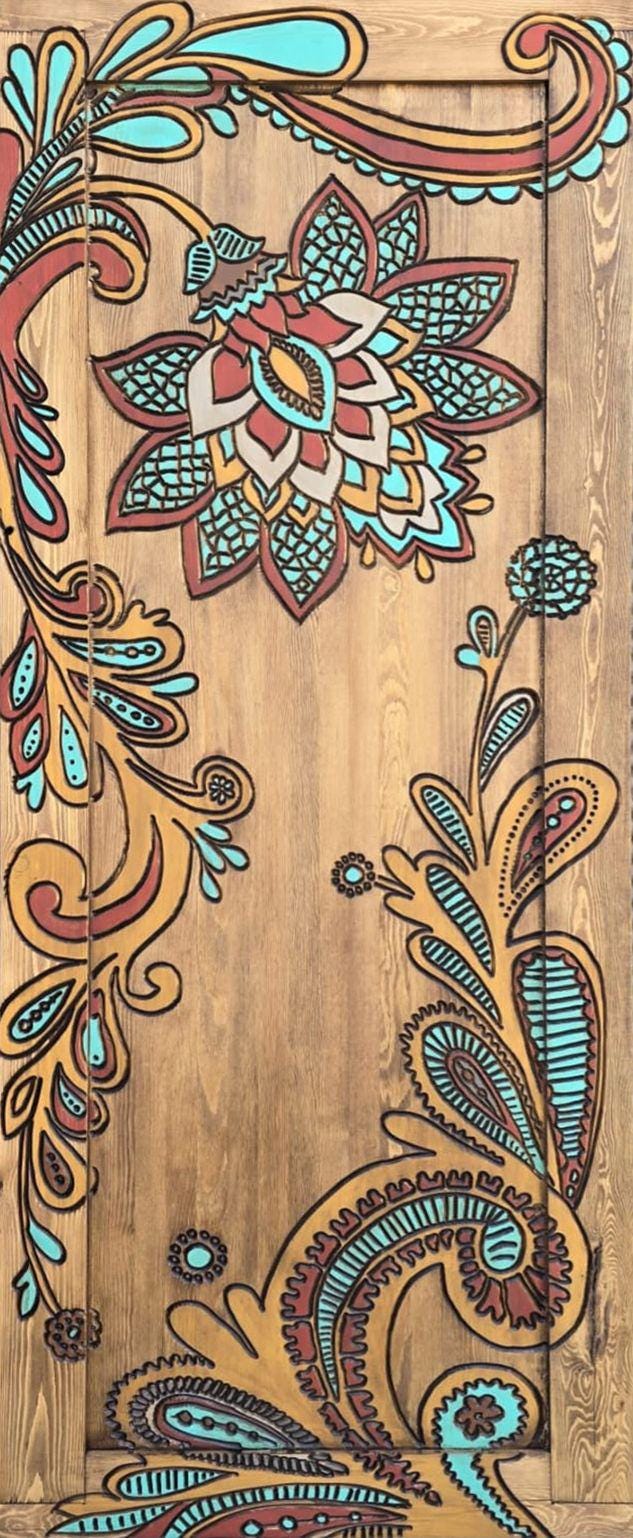 Hand-painted Mandala Wooden Door: Custom Interior or Exterior - Etsy