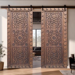 Hand Carved Barn Door: Custom Rustic Interior/exterior Door - Etsy