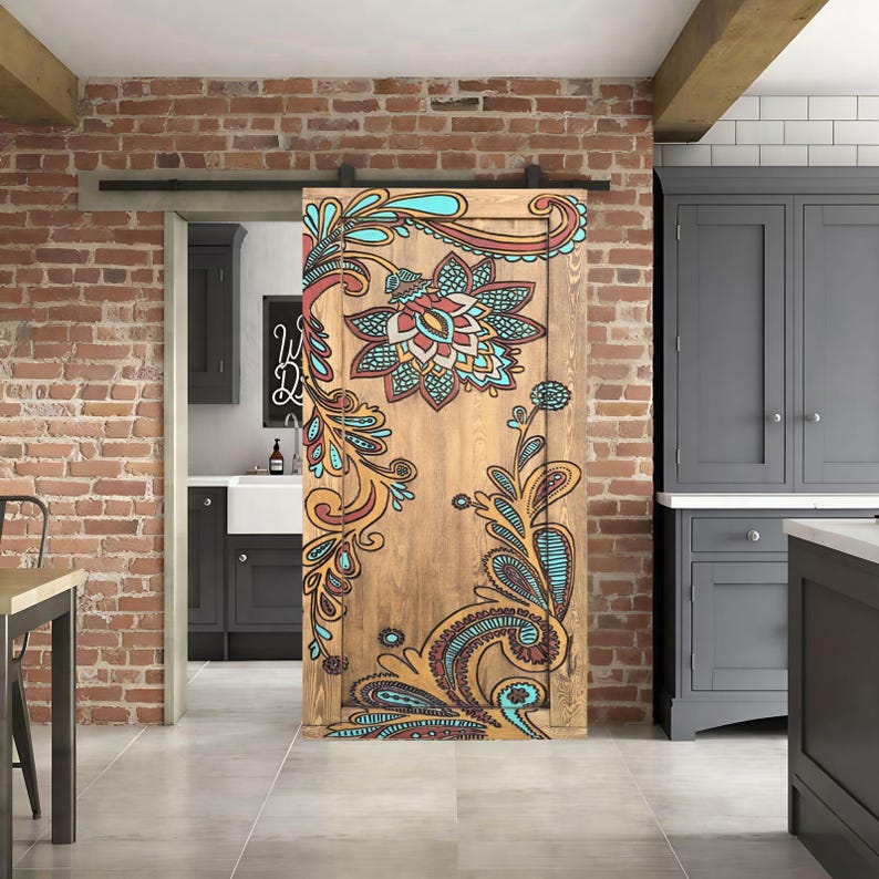 Hand-painted Mandala Wooden Door: Custom Interior or Exterior - Etsy