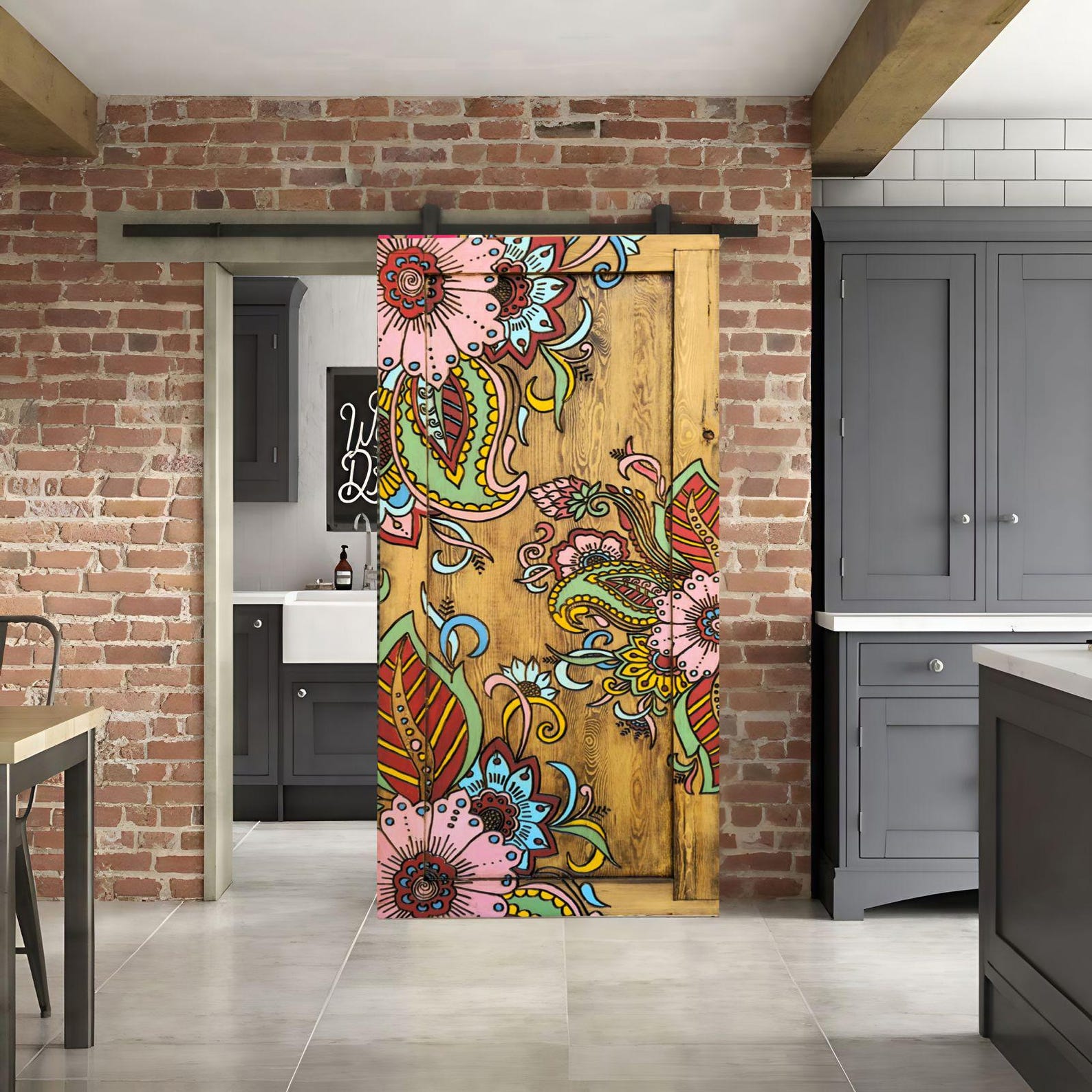 Hand-painted Mandala Wooden Door: Custom Classic Single Door - Etsy