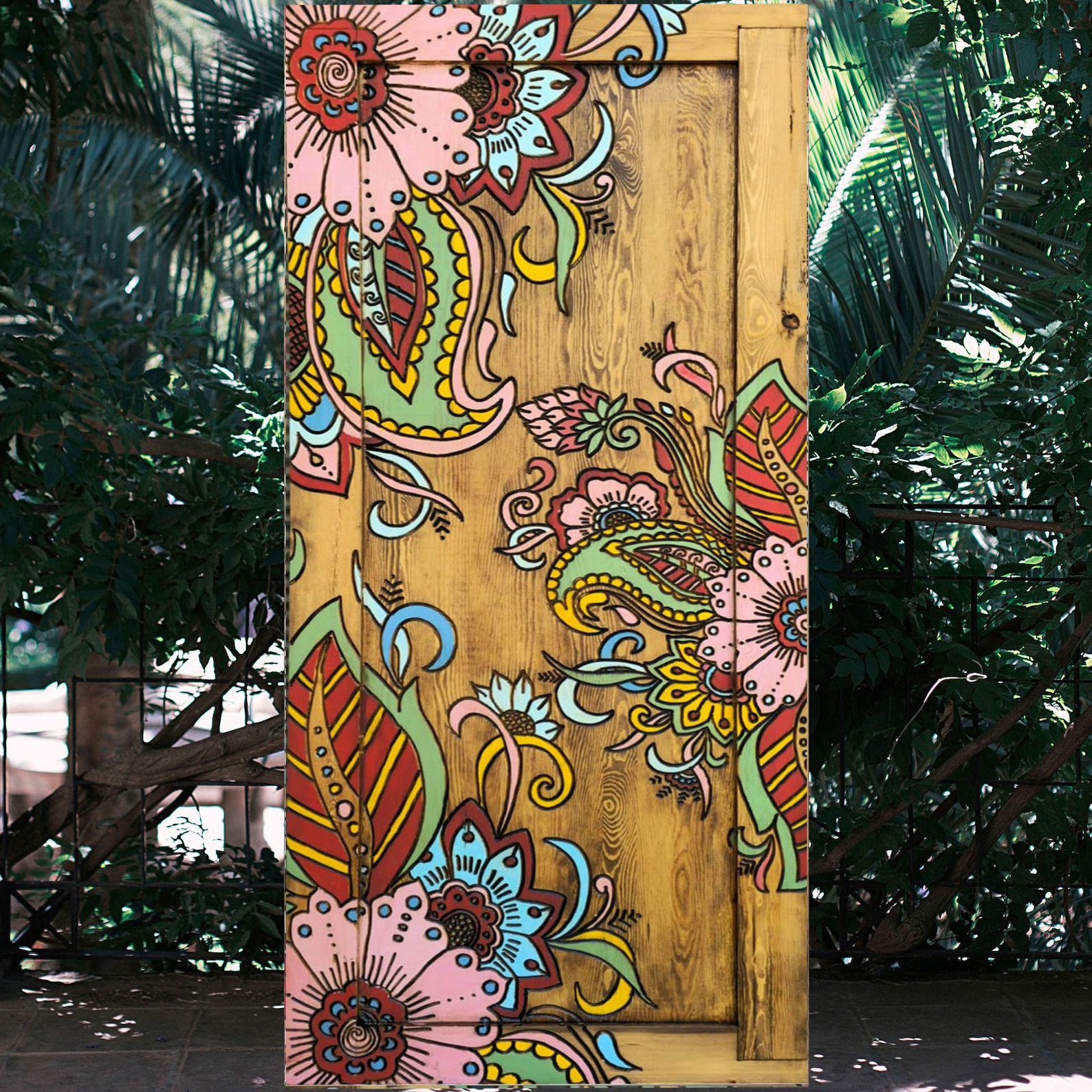Hand-painted Mandala Wooden Door: Custom Classic Single Door - Etsy