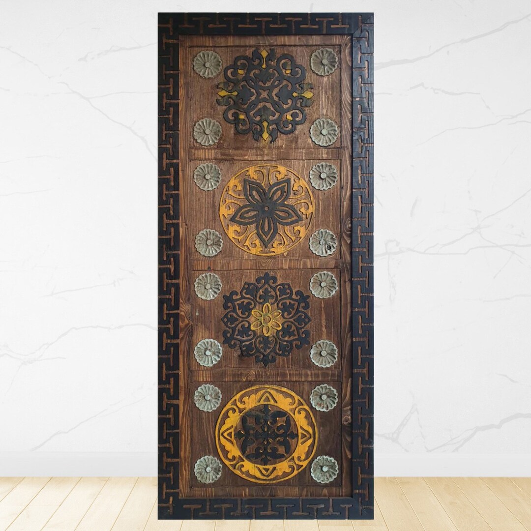 Hand Carved Wooden Door: Custom Handpainted Antique Style - Etsy