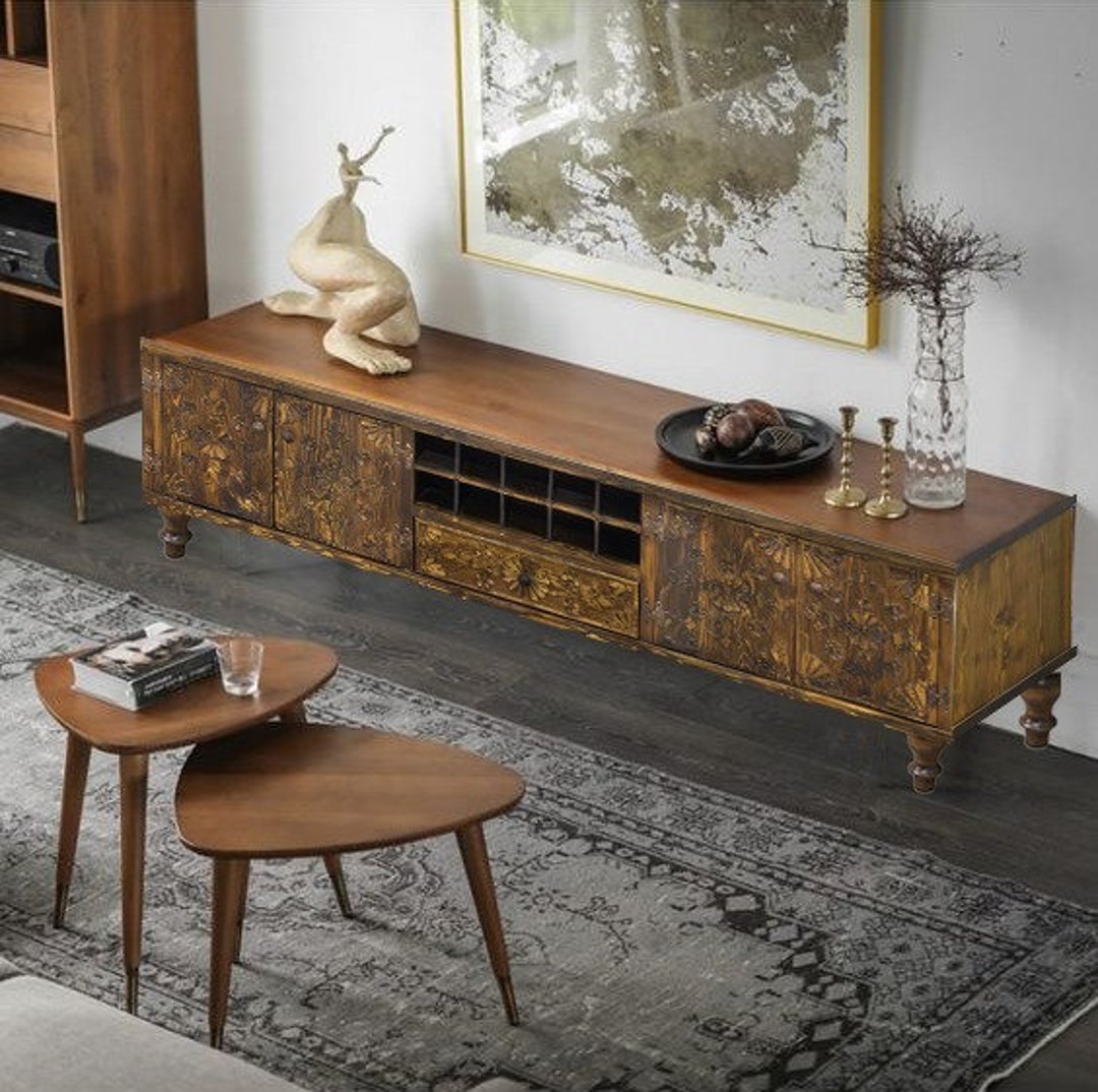 Decorative TV Units, Wooden TV Stands, Handcrafted TV Console Custom ...