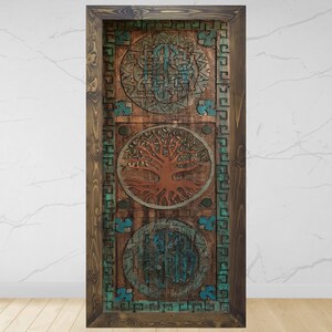 Tree of Life Solid Wood Dining Table, Rustic Design Wood Table ...