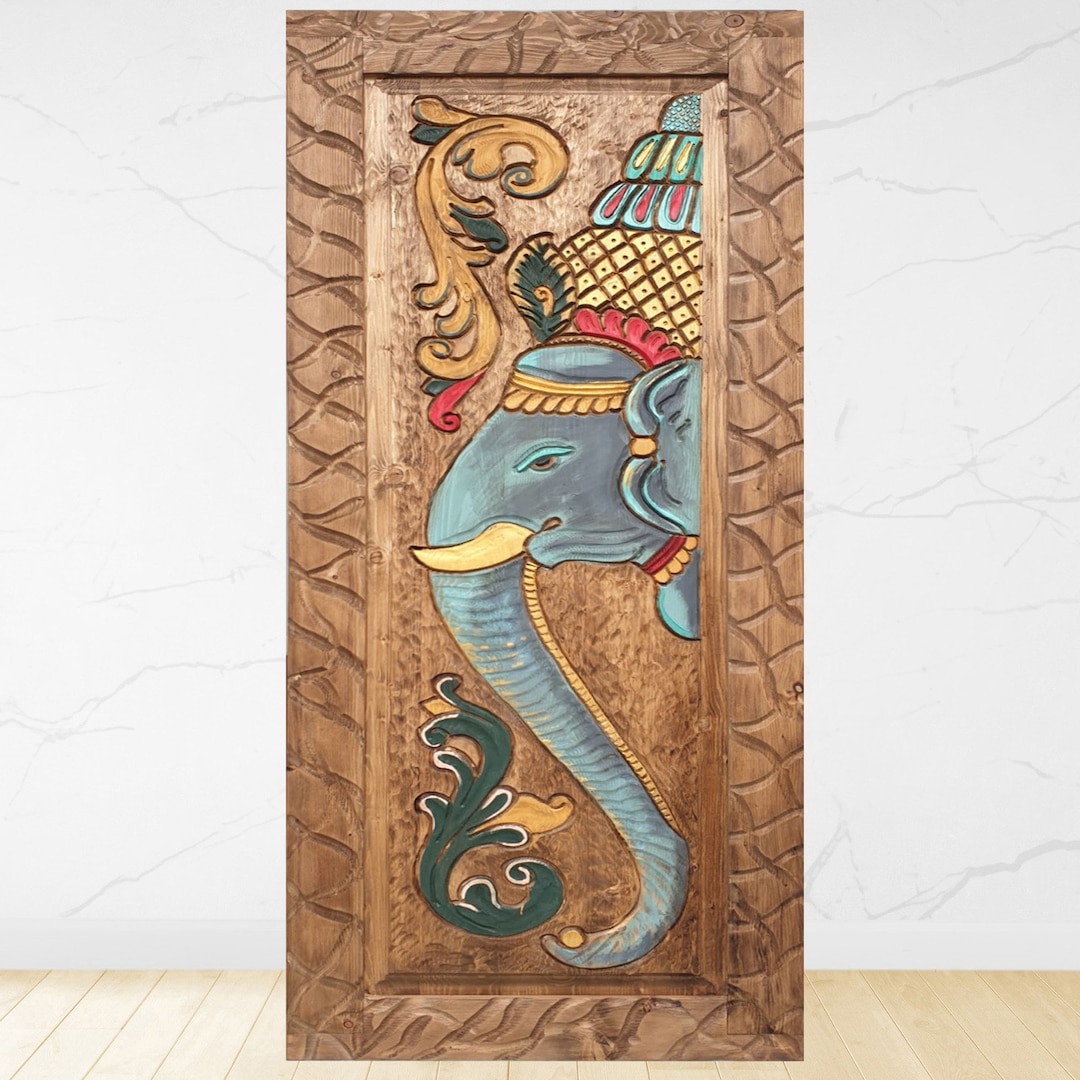 Elephant Hand-carved Custom Barn Doors, Single & Double Doors, Elephant ...