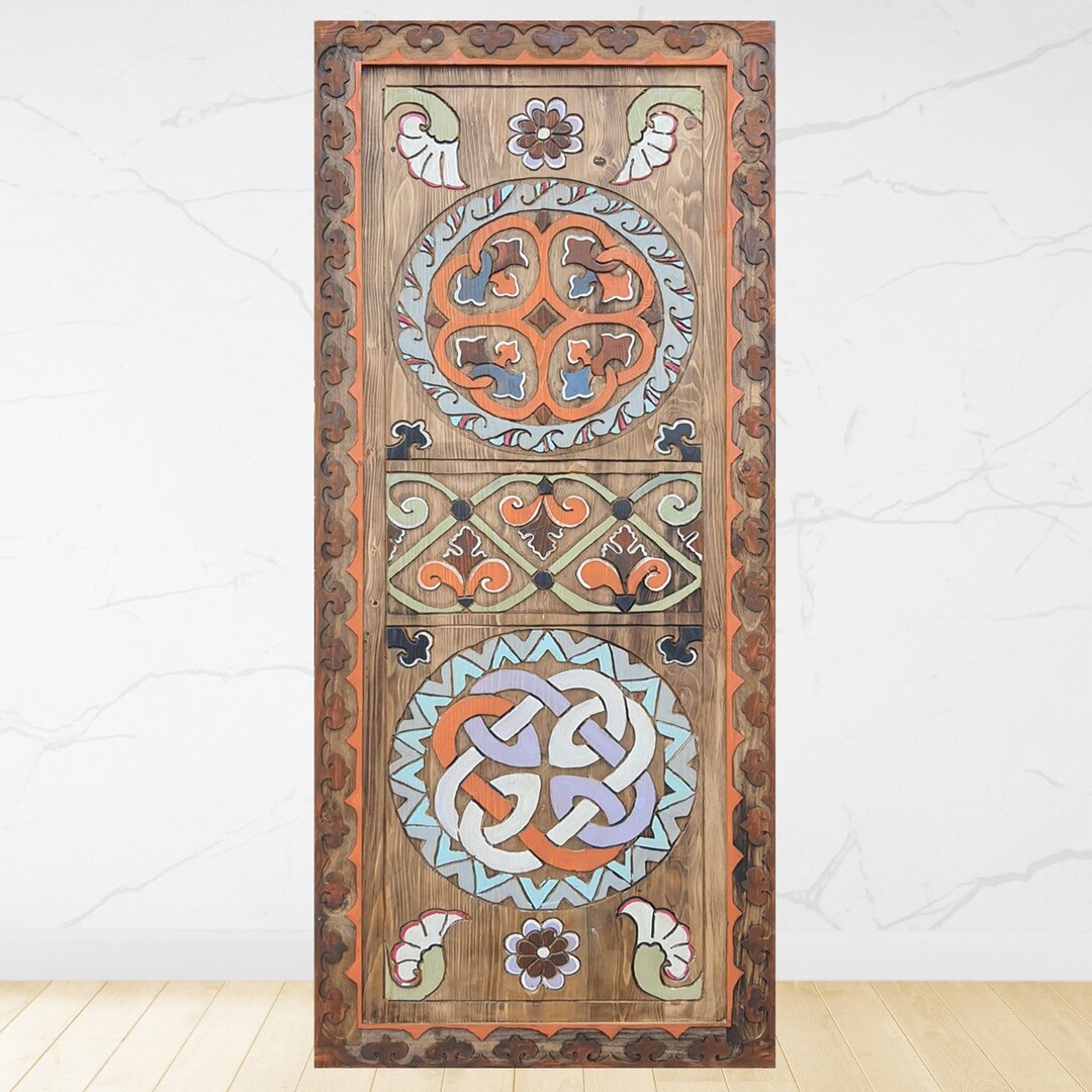 Wooden Celtic Design Barn Door, Craftsman Exterior Entry Front Door ...
