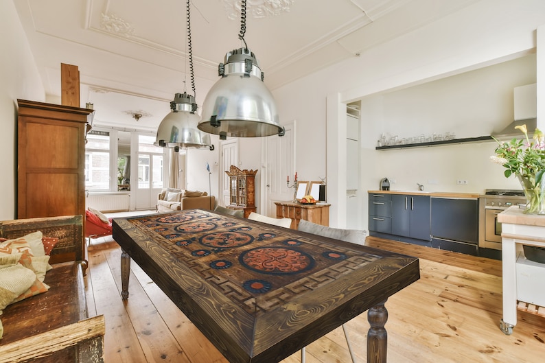 Hand-carved Wood Dining Table: Barn Wood Kitchen Island - Etsy