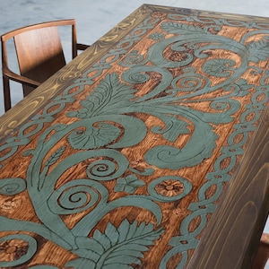 Custom Dining Table/carved Table/unique Table/hand Carved Table/dining ...
