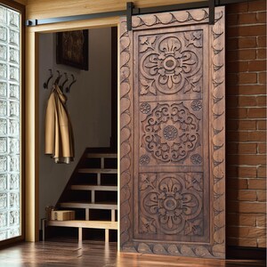 Hand Carved Barn Door: Custom Rustic Interior/exterior Door - Etsy