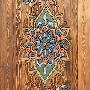 Hand-painted Mandala Wooden Barn Door: Custom Interior/exterior - Etsy