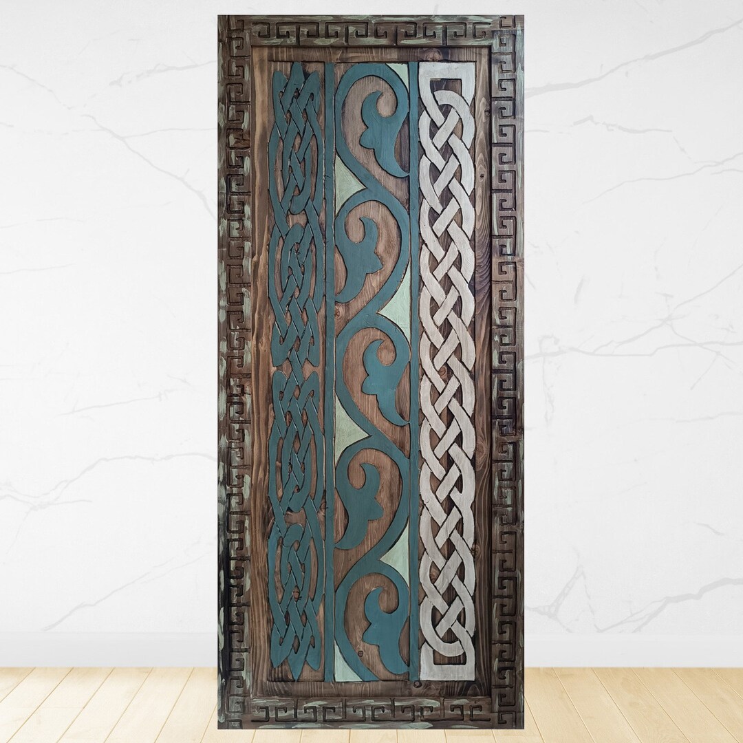 Hand Carved Wooden Door, Made to Order Door for Living Room, Sliding ...